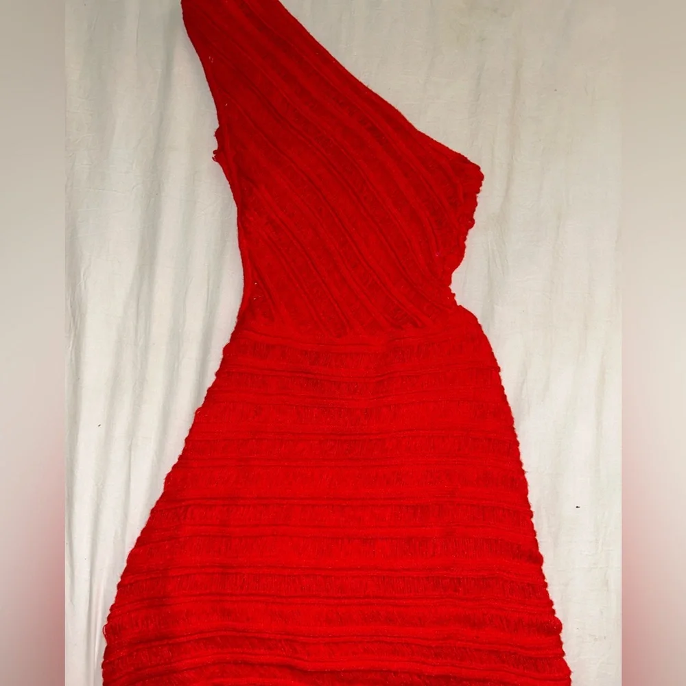 Peppermayo | Dresses | Pepper Mayo Percilla Ladder Knit Mini Dress Red ...